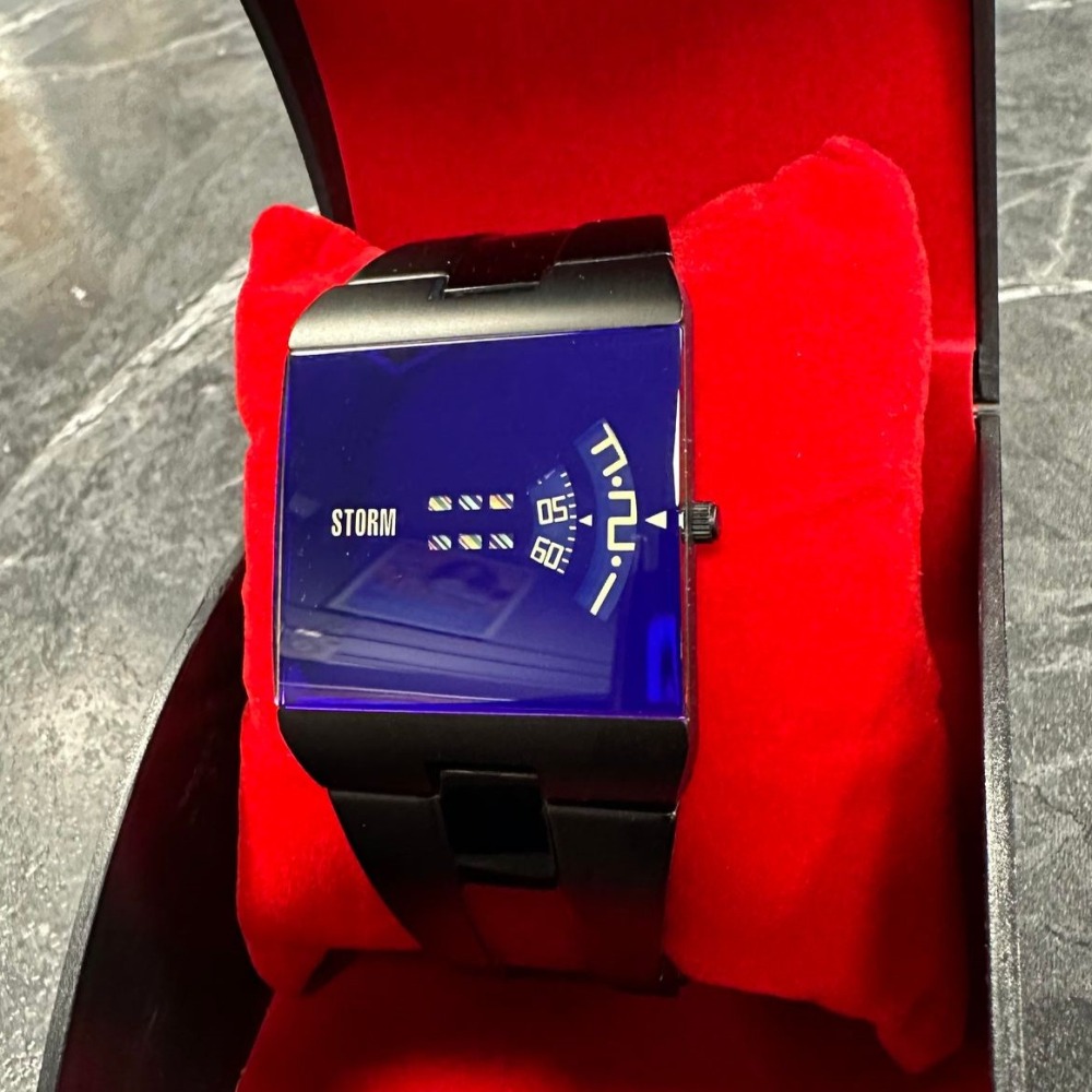 Pre-owned Storm Mens New Remi Square Watch-Slate Blue - Own4Less